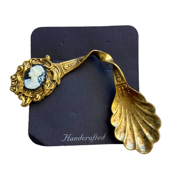 Handcrafted | Jewelry | Handcrafted Brooch Spoon Pin With Womans Face ...